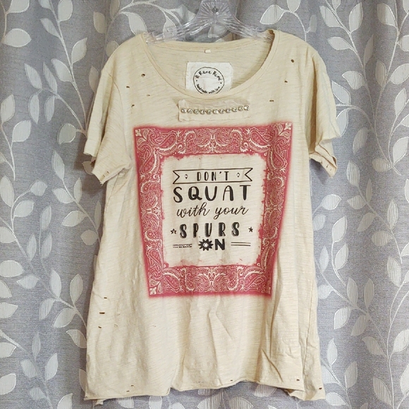 A Rare Bird | Tops | A Rare Bird Cream Graphic Tee With Red Bandana ...